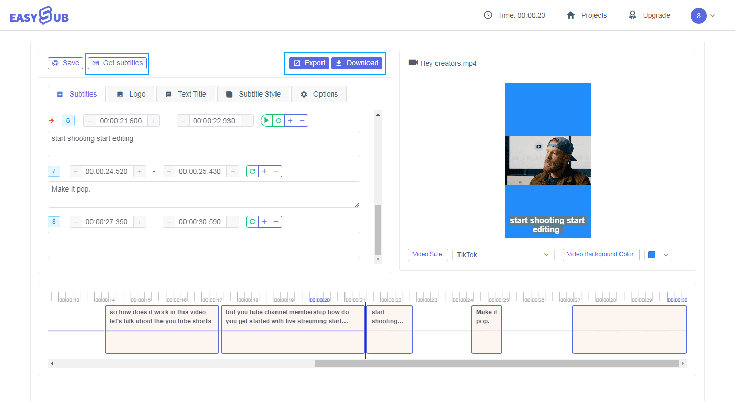 How to add auto subtitles via EasySub - EASYSUB