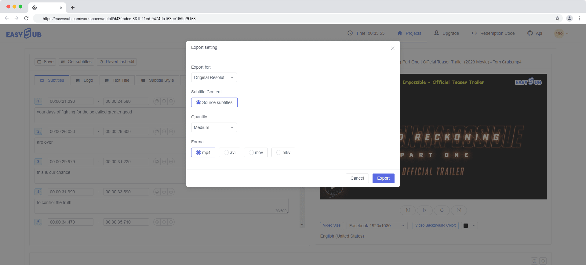 AV SRT 生成器在线免费 - EASYSUB