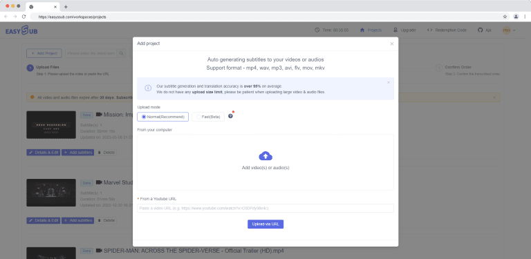 ChatGPT Subtitles Generator Online - EASYSSUB.COM